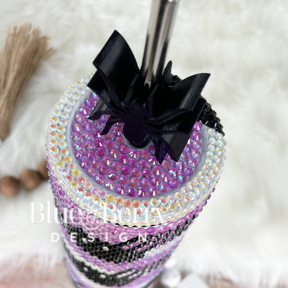 Spiders Purple GLASS Rhinestone Tumbler 30oz – TEMPLATE TUMBLERS