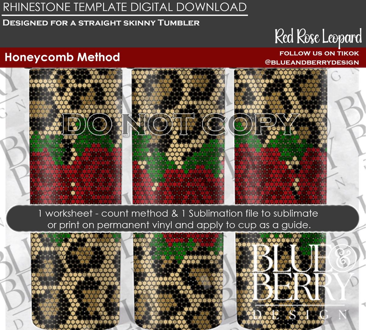 Red Roses Leopard Digital Download Template – TEMPLATE TUMBLERS