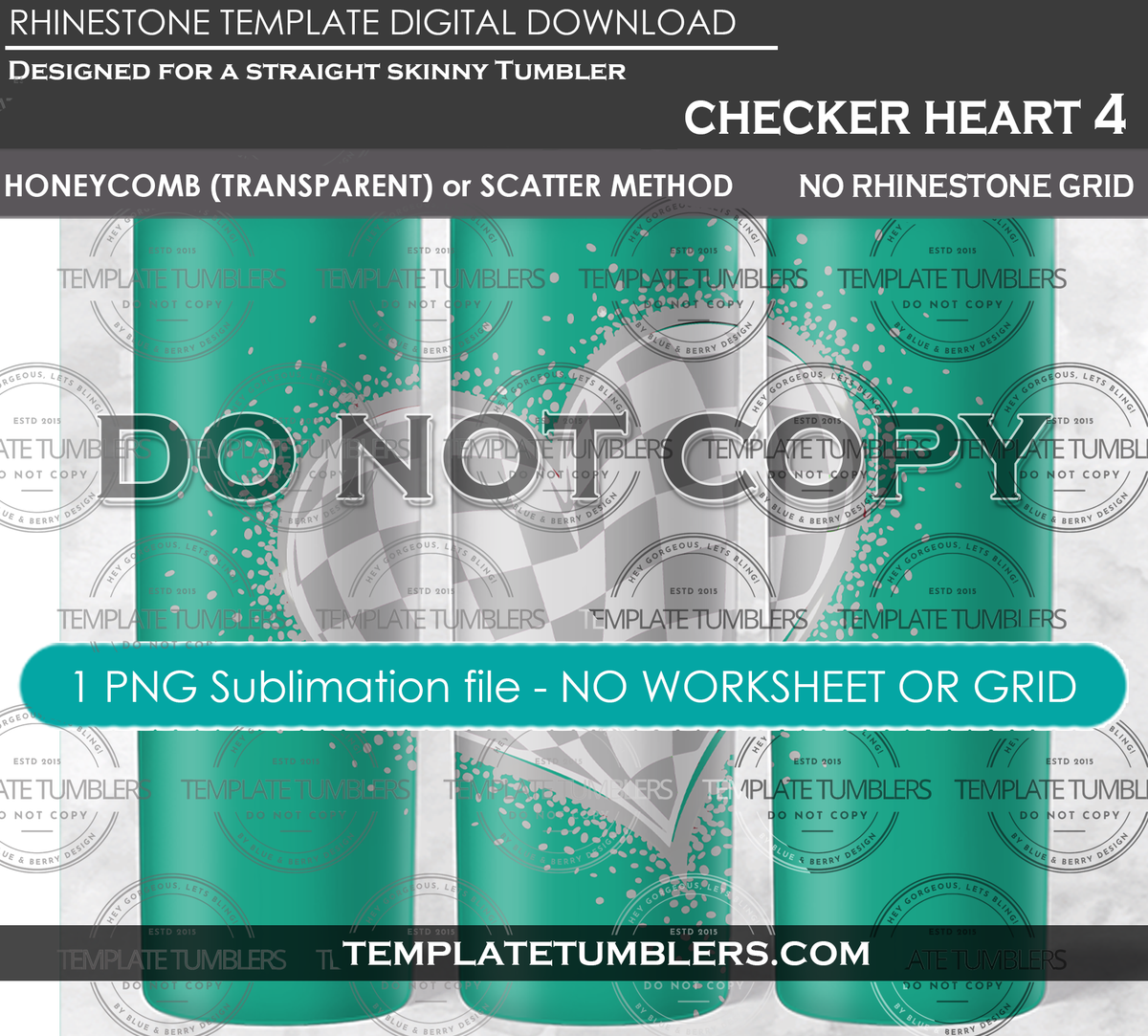 Checker Heart 6 Digital - NO Grid – TEMPLATE TUMBLERS