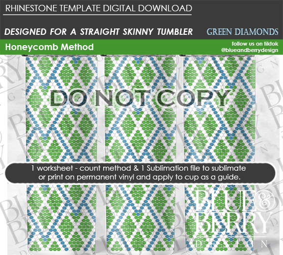 Green Blue Diamonds Template Tumbler – TEMPLATE TUMBLERS